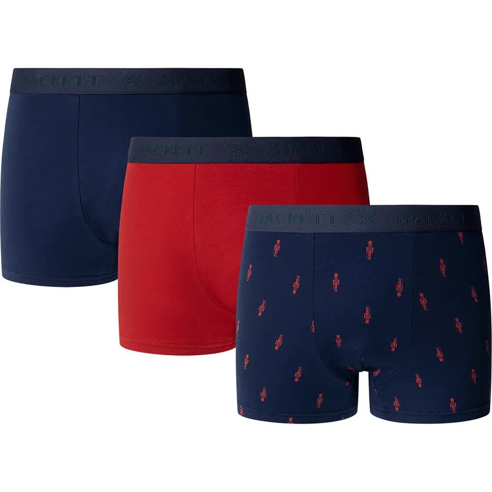 Боксерки Hackett Nutcracker boxers 3 units - Red / Blue (Ink Blue ...